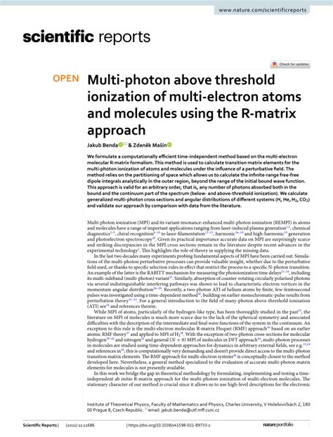 Pdf Multi Photon Above Threshold Ionization Of Multi Electron Atoms