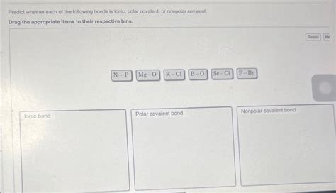 solved predict whether each of the following bonds is ionic