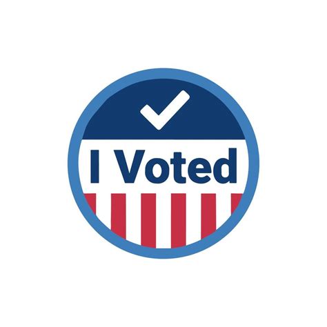Simple Round I Voted Sticker With Check Mark For Election Day 76870663