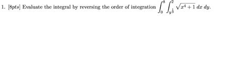 Solved Evaluate The Integral By Reversing The Order Of Chegg