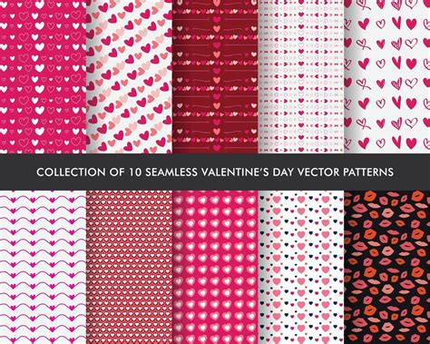 Collection Of Heart And Sweet Pink Seamless Patterns For Valentines Day Wallpaper Pattern