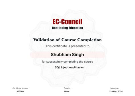 Shubham Singh On Linkedin Cybersecurity Sqlinjection Eccouncil