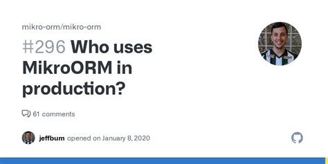 Who Uses MikroORM In Production Issue Mikro Orm Mikro Orm GitHub