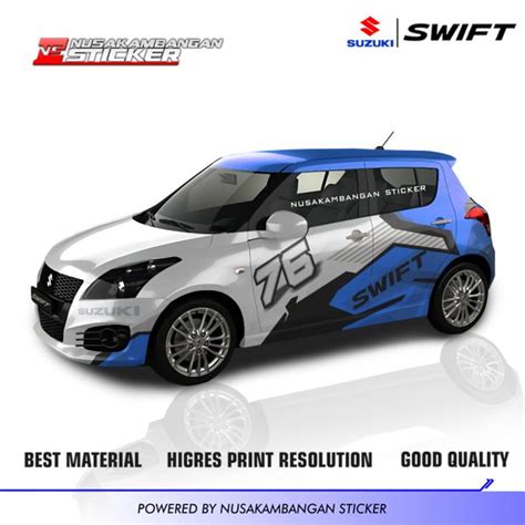Stiker Mobil Suzuki Swift Biru 76 Sport Rc Stiker Mobil Bekasi