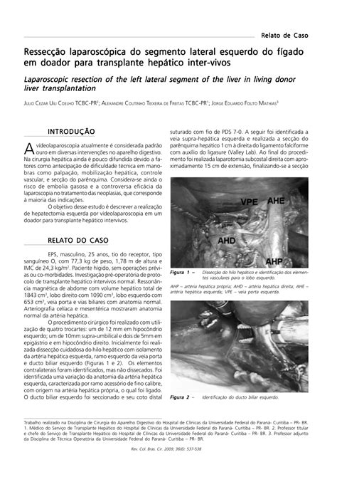 Pdf Laparoscopic Resection Of The Left Lateral Segment Of The Liver In Living Donor Liver Pdf Laparoscopic Resection Of The Left Lateral Segment Of The Liver In Living Donor Liver