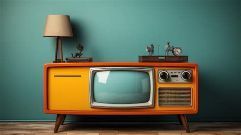 Premium Ai Image Old Retro Tv On The Table