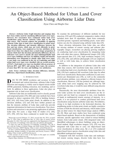 Pdf An Object Based Method For Urban Land Cover Classification Using