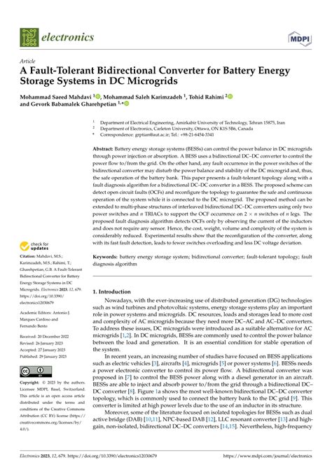 Pdf A Fault Tolerant Bidirectional Converter For Battery Energy