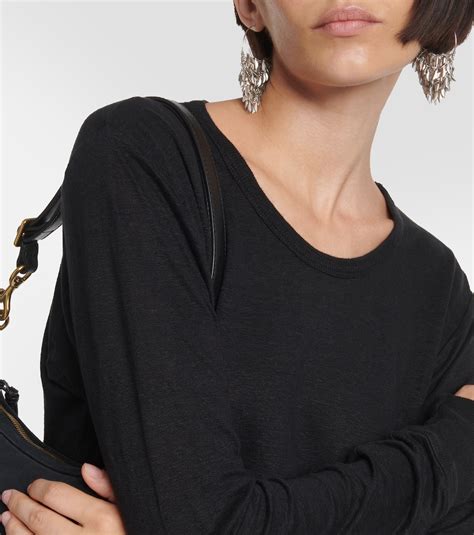 Zeline Linen Top In Black Marant Etoile Mytheresa