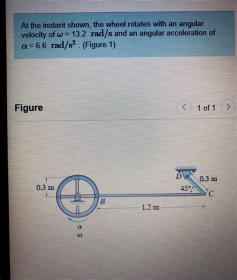 Solved At The Instant Shown The Wheel Rotates With An