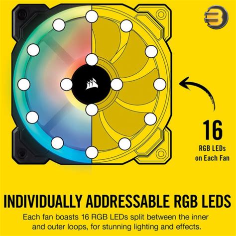 Corsair LL RGB Mm Dual Light Loop RGB LED PWM Fan Fan Pack With Lighting Node PRO CO