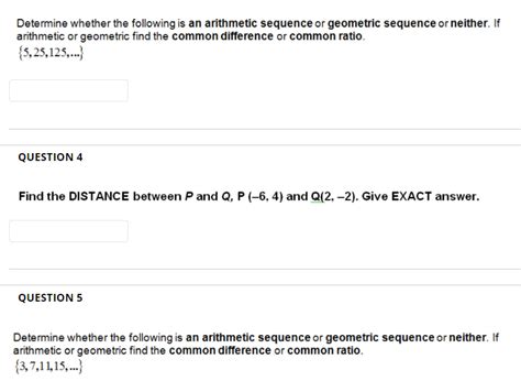 Solved Determine Whether The Following Is An Arithmetic Chegg Com