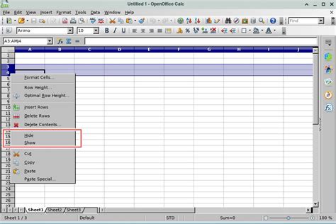 How To Hide Columns And Rows In Libreoffice And Openoffice