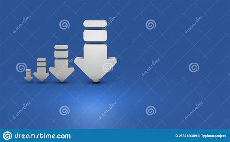 Downward Arrows That Gradually Increase In Size Abstract Concept