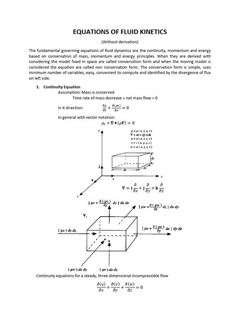 Unit 2 Equations Of Fluid Kinetics Pdf