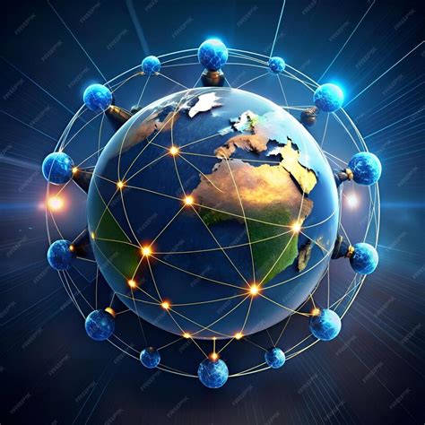 A Stylized Earth Globe Surrounded By Interconnected Glowing Nodes Representing Global