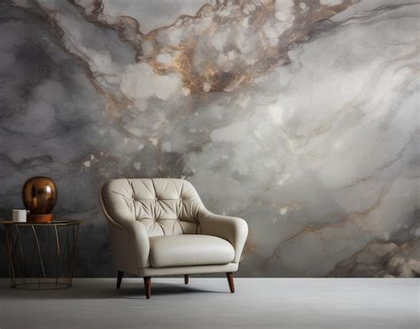 Premium Ai Image Gray Marble Wallpaper In The Style Of Ferrania