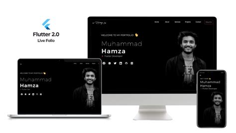 Live Portfolio Designed Using Flutter 20 Available For Android And Web