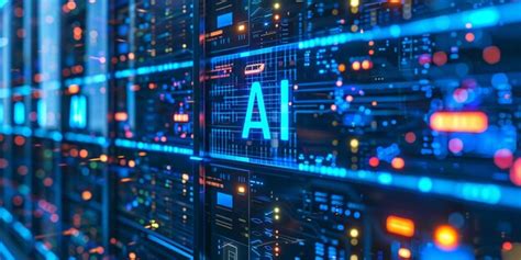 Artificial Intelligence Server Racks Displaying Data Flow Premium Ai Generated Image