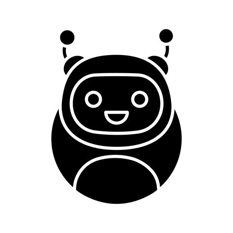 Chatbot Glyph Icon Silhouette Symbol Modern Robot Talkbot Online