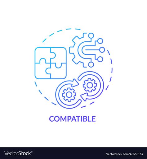 Blue Linear Gradient Icon Compatible Concept Vector Image