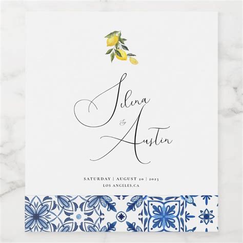 Blue Mediterranean Tile And Citrus Wine Label Zazzle Mediterranean Tile Blue Tile Patterns Blue Mediterranean Tile And Citrus Wine Label Zazzle Mediterranean Tile Blue Tile Patterns