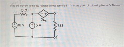 Solved Find The Current In The 1Ω Resistor Across Terminals