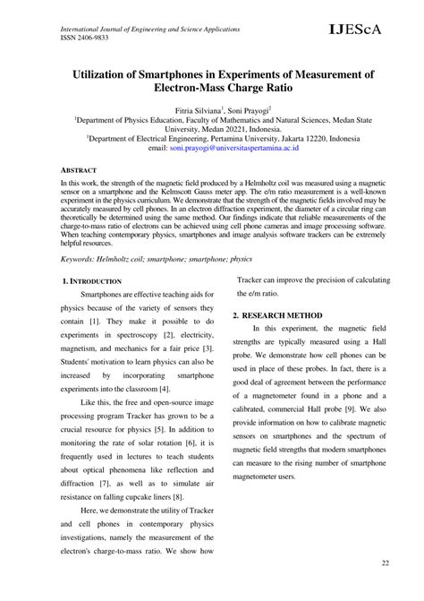 Pdf Utilization Of Smartphones In Experiments Of Measurement Of