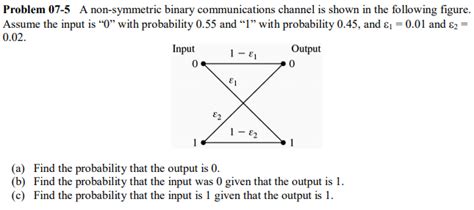 Solved Problem A Non Symmetric Binary Communications Chegg