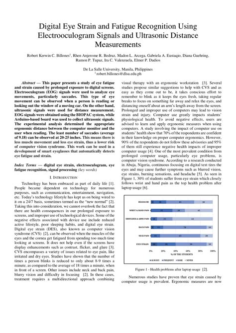 Pdf Digital Eye Strain And Fatigue Recognition Using Electrooculogram Signals And Ultrasonic