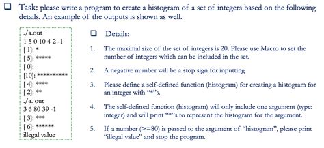 Solved Task Please Write A Program To Create A Histogram Of Chegg