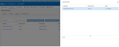 Powerstore 기존 Dell 소스 스토리지 시스템에서 Nas 서버를 가져오기 위해 파일 가져오기 세션이 완료되지 않음