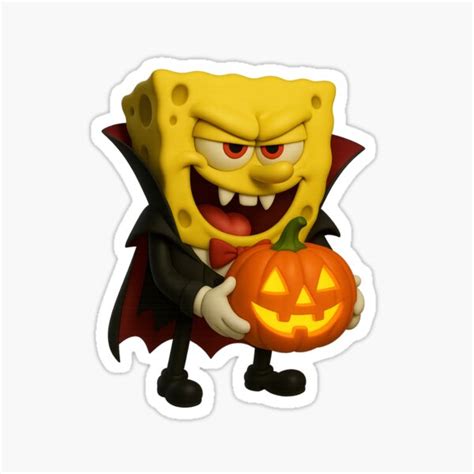 Spongebob Vampire Dracula Halloween Horror Spongebob Sticker By