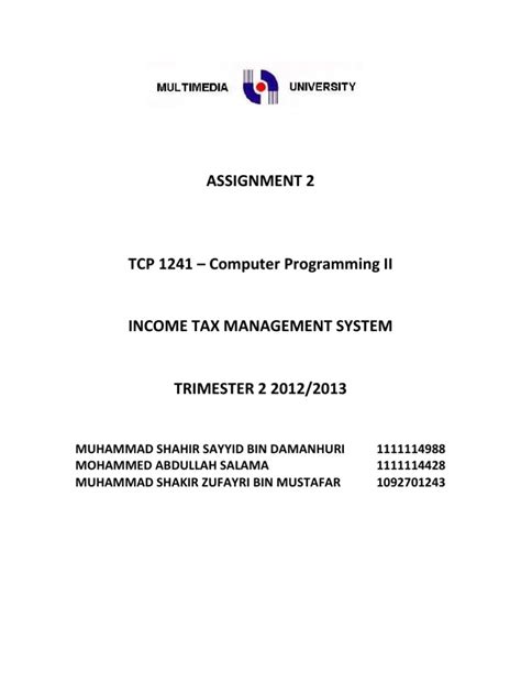 Assignment 02 Answer Pdf Taxes Computing