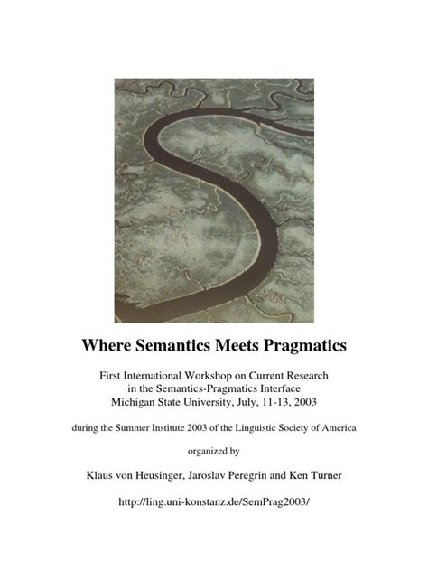 Where Semantics Meets Pragmatics Pdf Proposition Predicate Grammar