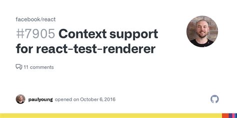Context Support For React Test Renderer Issue Facebook React GitHub