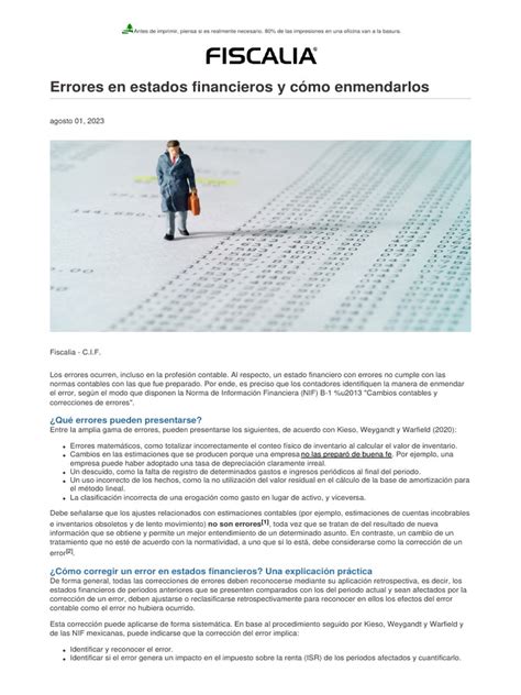 Z Errores En Estados Financieros Y Cómo Enmendarlos Descargar Gratis