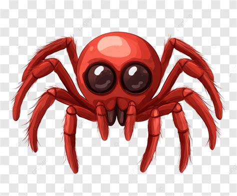 Linda Ilustración De Araña Roja Con Estilo De Dibujos Animados Png