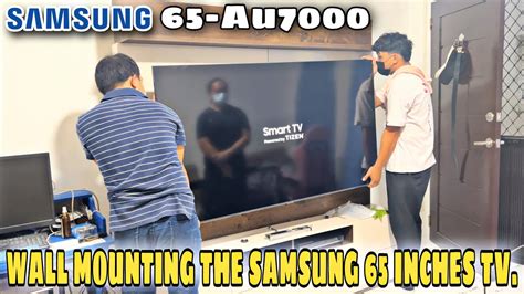 Samsung 65 Inches Smart Tv Wall Mounting 65au7000 Youtube