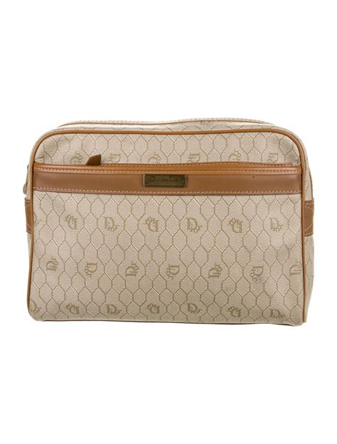 Christian Dior Vintage Honeycomb Cosmetic Bag Neutrals Cosmetic Bags