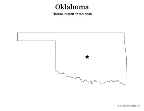 Free Printable State Map Of Oklahoma With Cities Blank The 50 United States Us State
