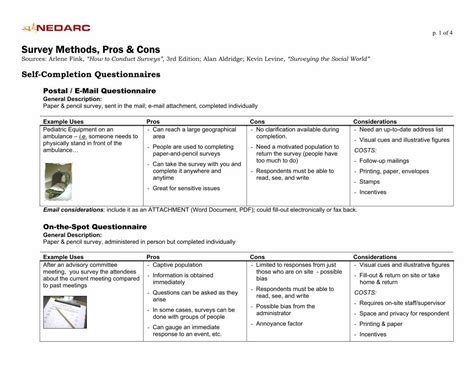 PDF Survey Methods Pros Cons Prevention Research Center And Cons Of Survey Methods Pdf