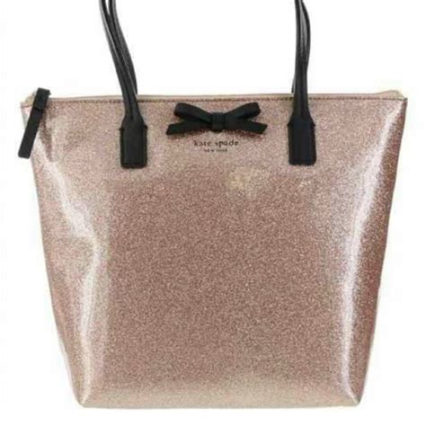 Kate Spade Bags Kate Spade Rose Gold Glitter Tote Bag Poshmark