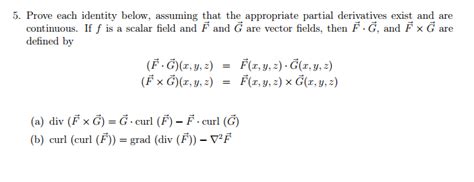 solved prove each identity below assuming that the