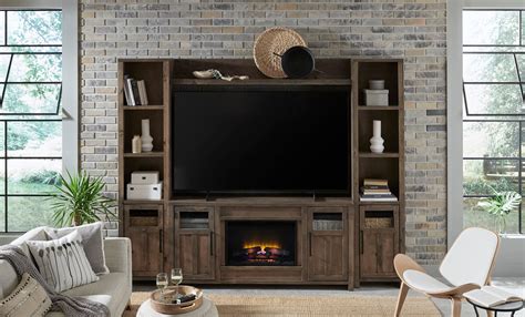 Aspenhome Finnegan Entertainment Wall Regal Design With Unique Finis