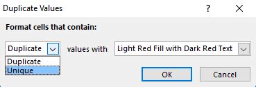 Excel Highlight Duplicate Unique Cells