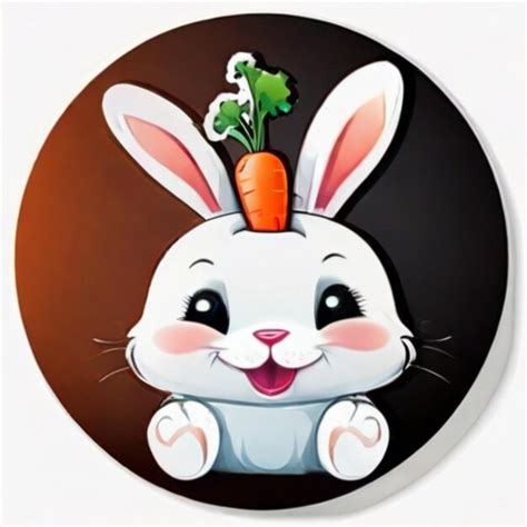 Premium Photo Smiling Bunny Sticker With Carrot29