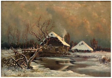 Неизвестный художник круг Ю Ю Клевера «Зимний пейзаж с водоемом Товар №912 Аукционный