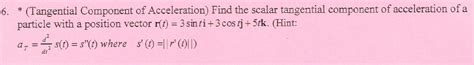 Solved Tangential Component Of Acceleration Find The