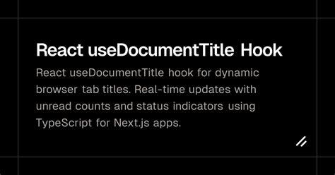 react usedocumenttitle hook